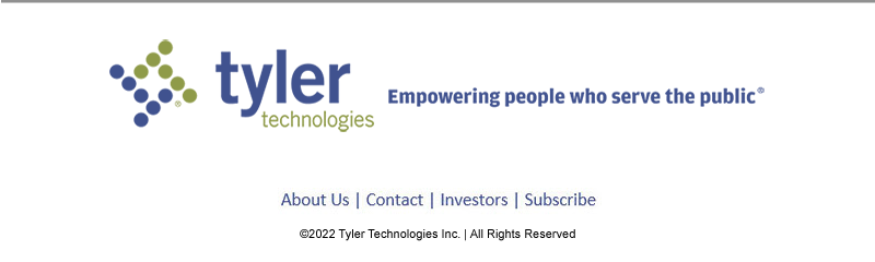 Tyler Technologies, Inc. - September 2022 Investor News